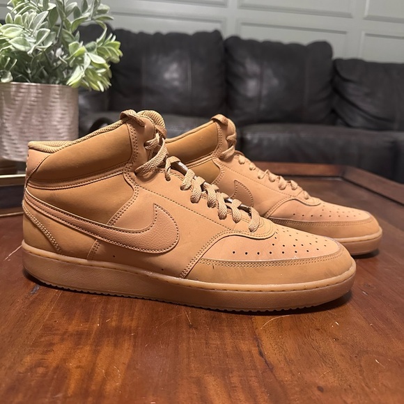 Nike | Shoes | Nike Mens Tan Nike Court Vision Mid Flax Twine Sneakers ...